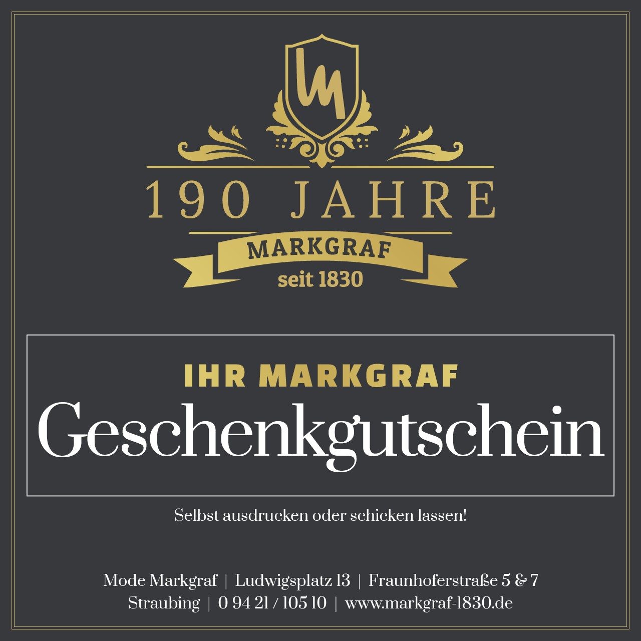 Markgraf Geschenkgutschein 200€ | 200 € | Gutscheine | Geschenkeshop ...