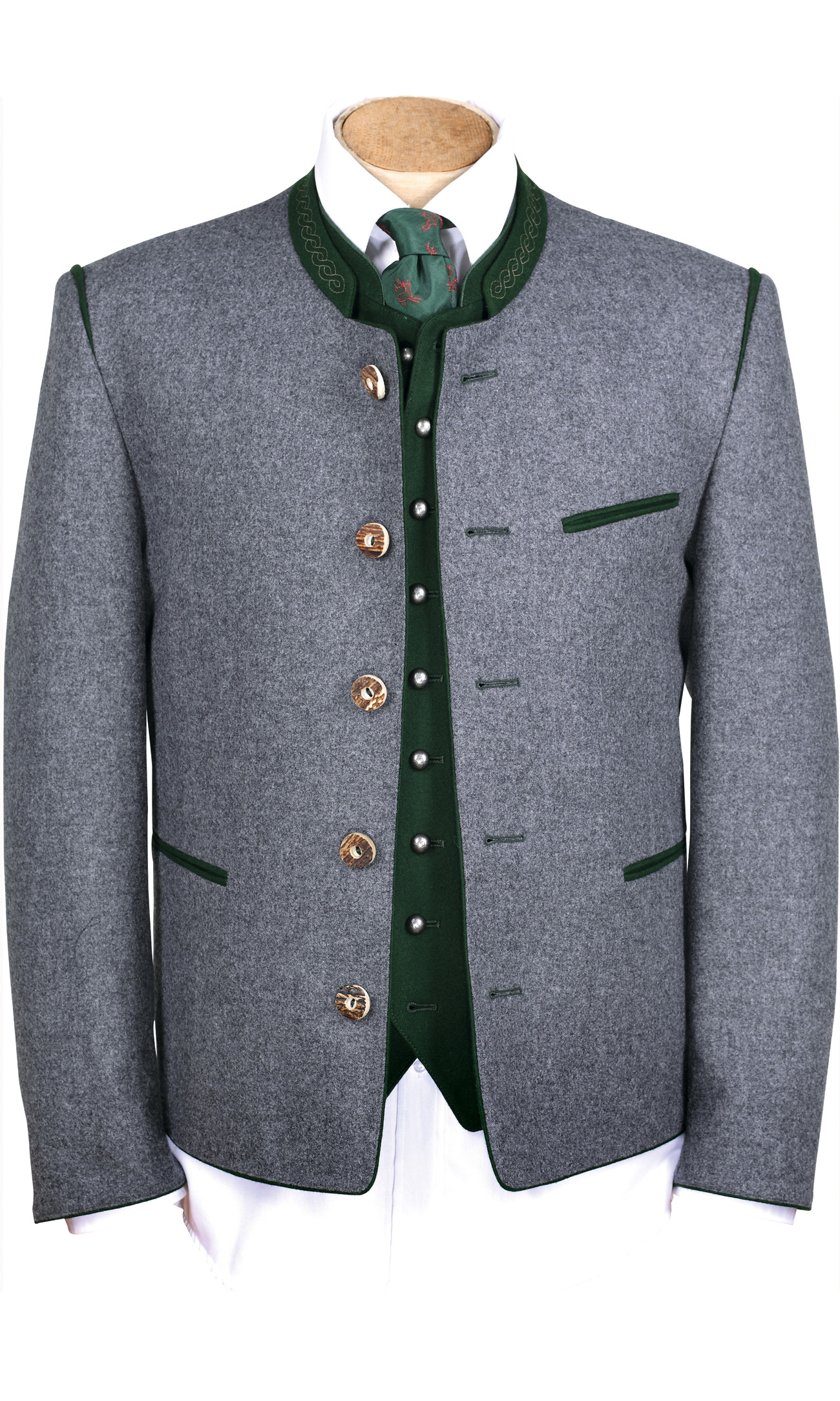 Grasegger Trachtenjanker Michl comfort fit grau kurzer Klassiker Tracht ...